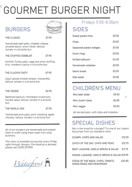 GOURMET BURGER NIGHT IS BACK! | The Waterfront - Harwich